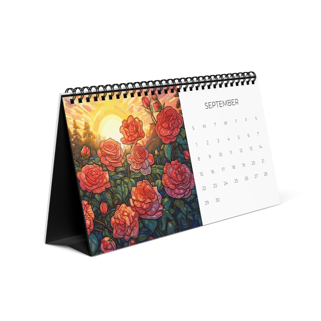 Rose Desk Calendar 2024, Rose Forest Sunrise Desk Calendar 2024, Office ...