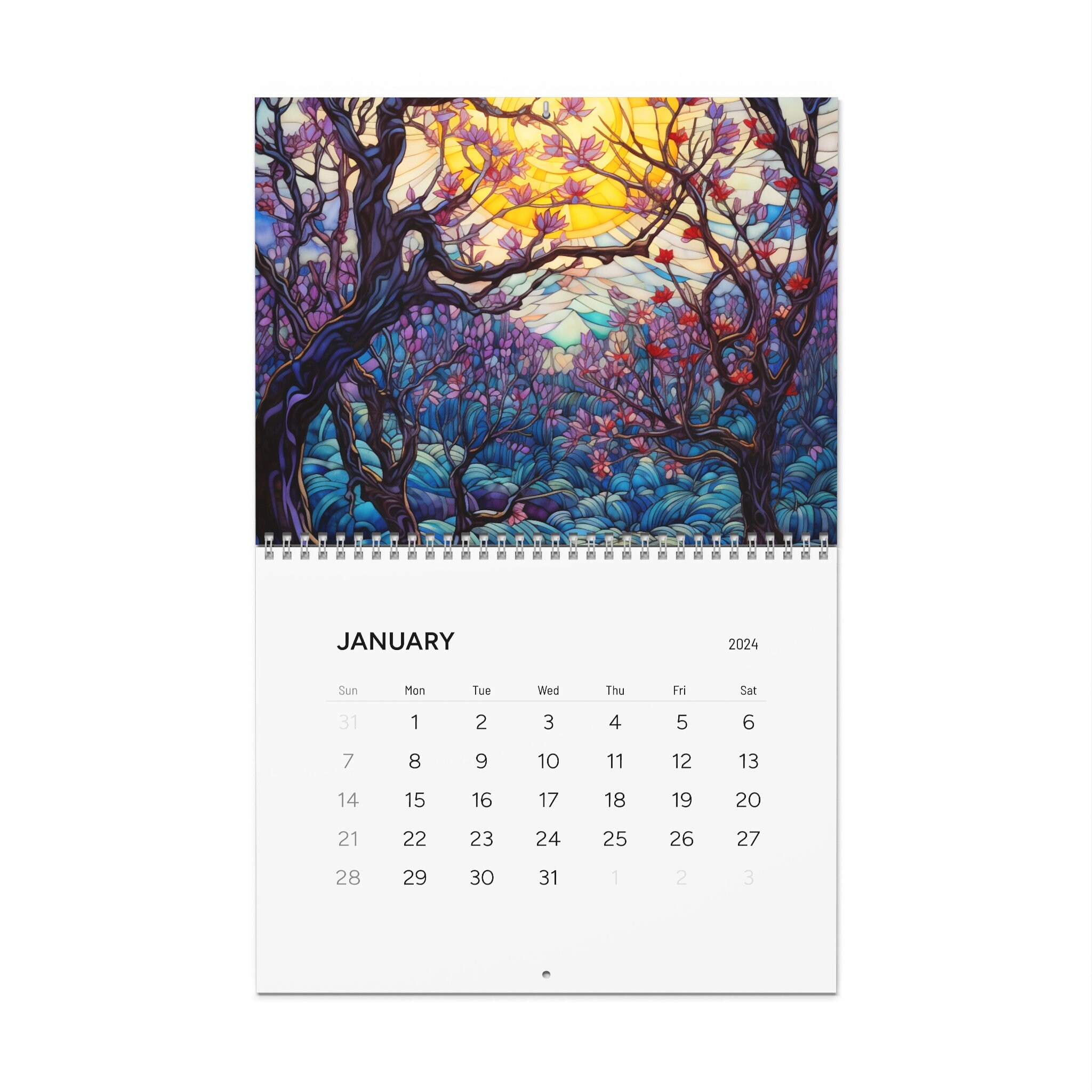 Plum tree wall calendar 2024, plum fruit wall calendar 2024, nature ...