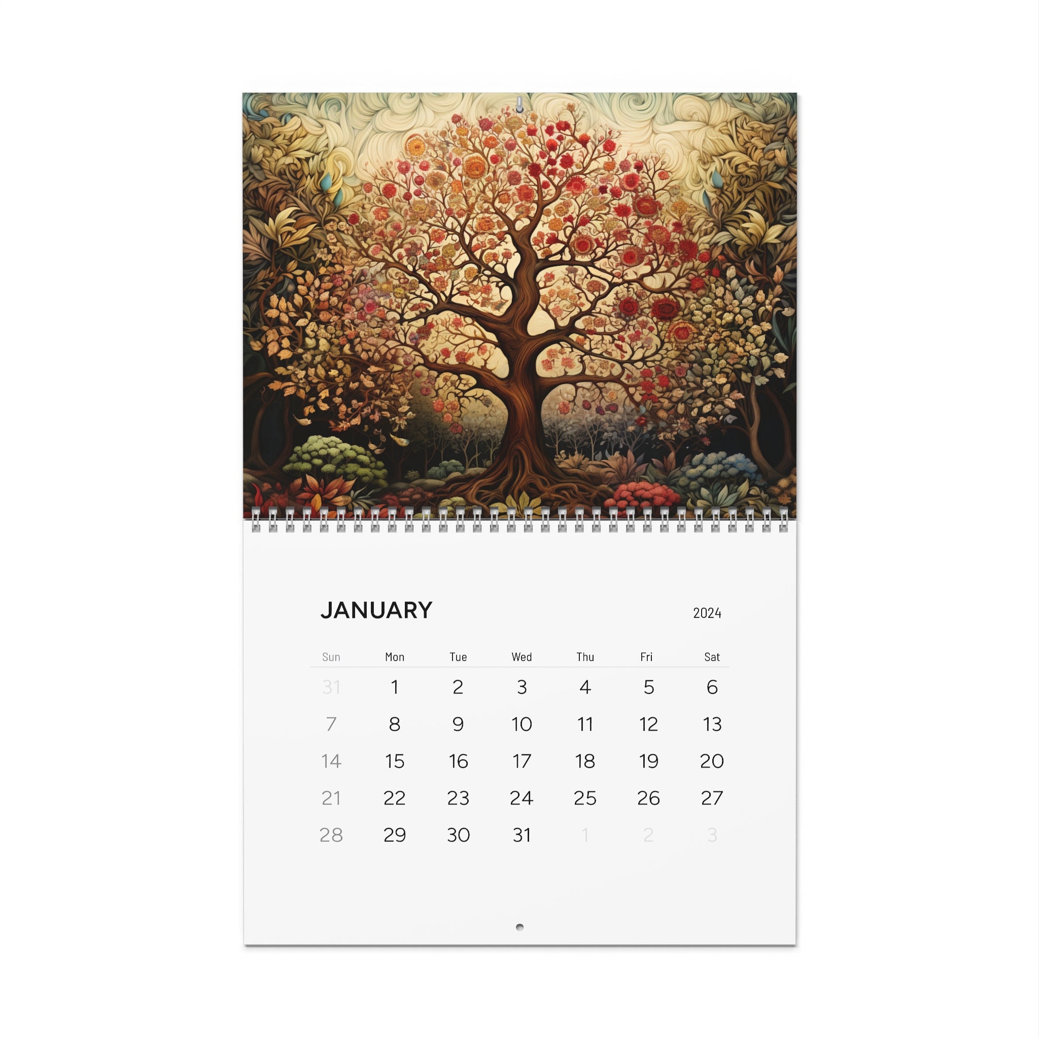 2024 tree calendar, 2024 calendar tree, tree calendar 2024, happy new ...