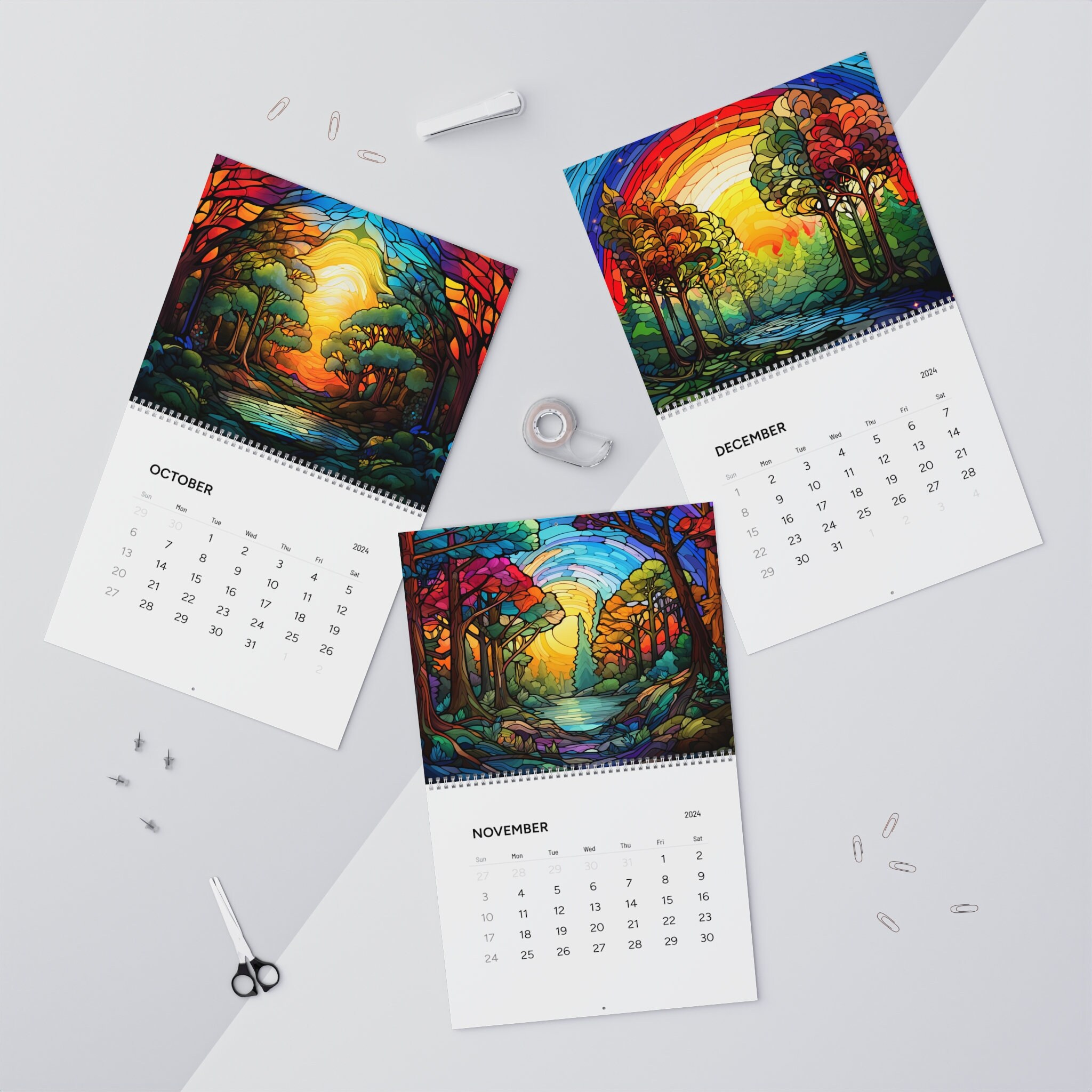 Lgbtq 2024 calendar, lgbt 2024 calenda, rainbow 2024 calenda, forest ...