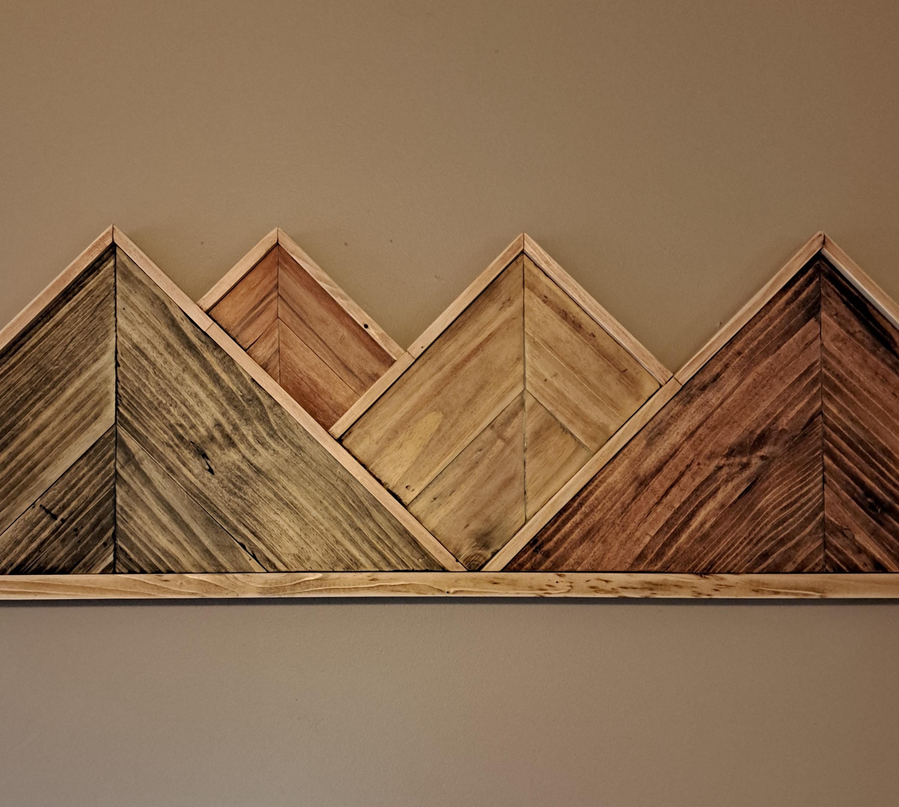 Reclaimed Pallet Wood Rustic Mountains Wall Art - Etsy