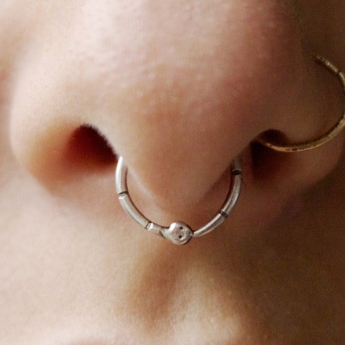 Handmade Sterling Silver Ouroboros Snake Septum or Cartilage - Etsy