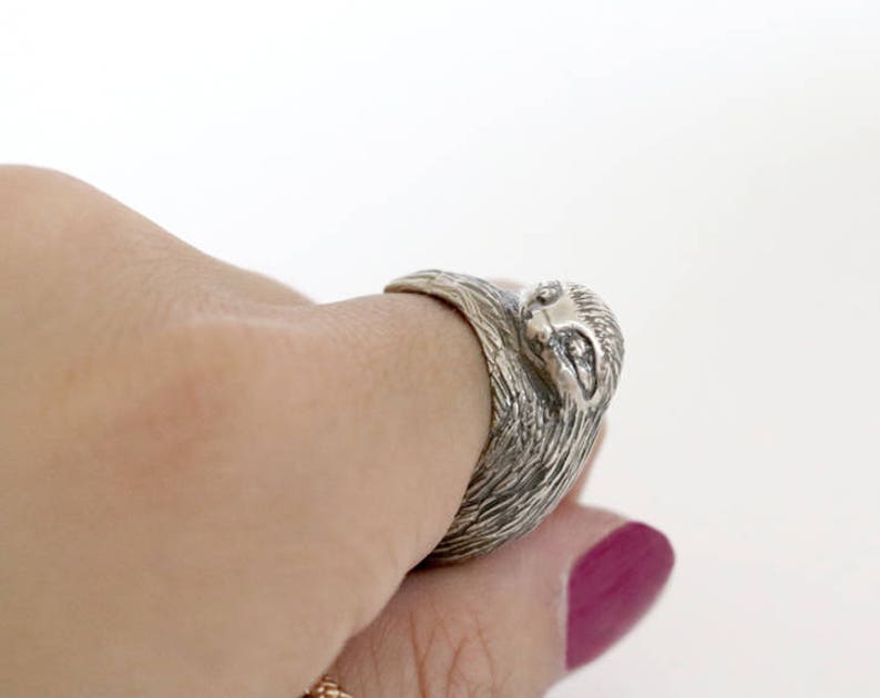 Sloth Ring in Silver or Brass - Etsy