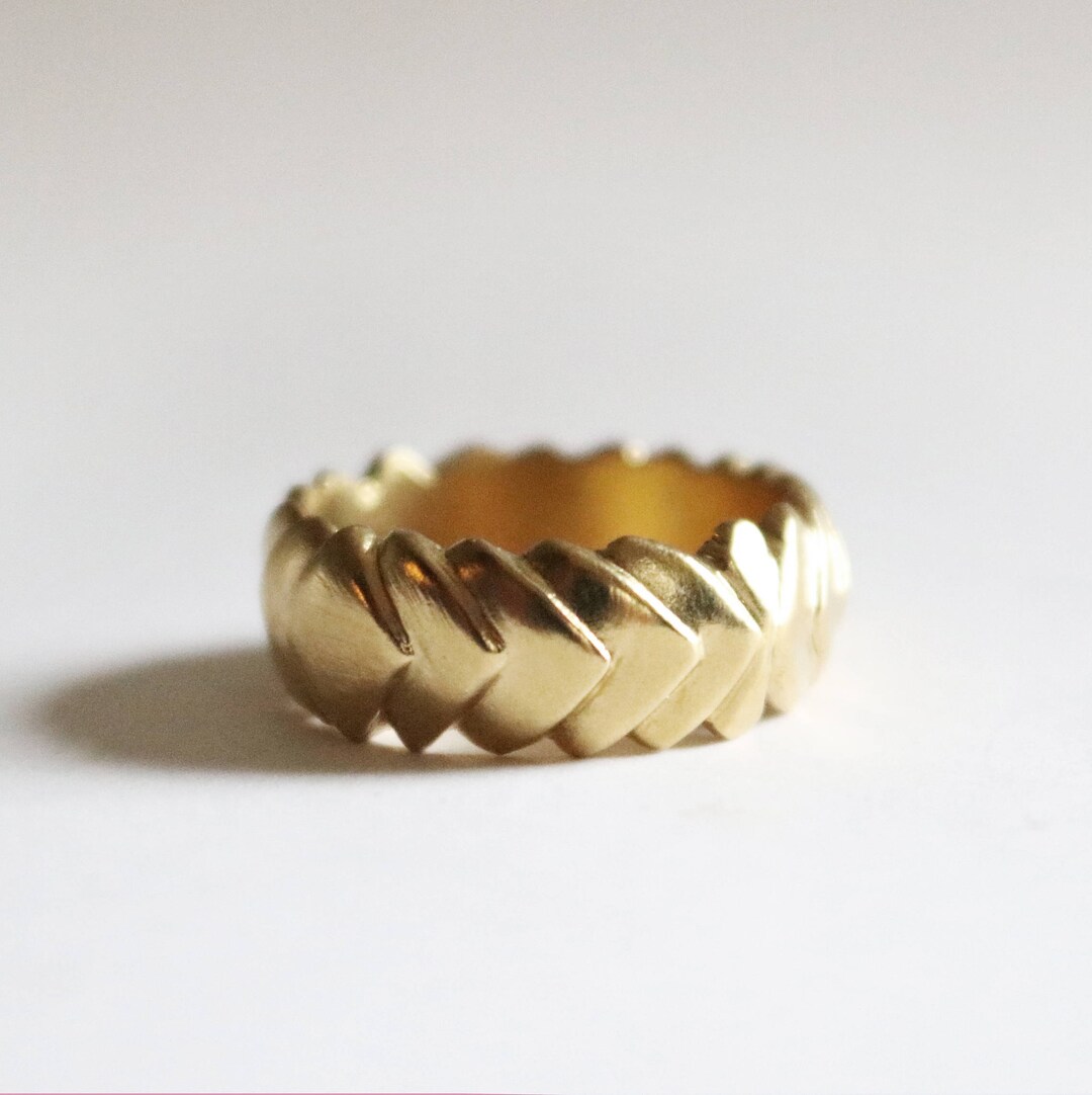 Ring | Brass and Silver Armored Ring, Handmade Jewelry - Etsy