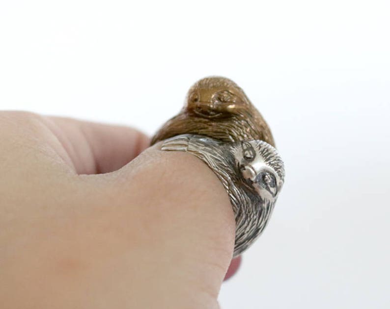 Sloth Ring in Silver or Brass | Etsy
