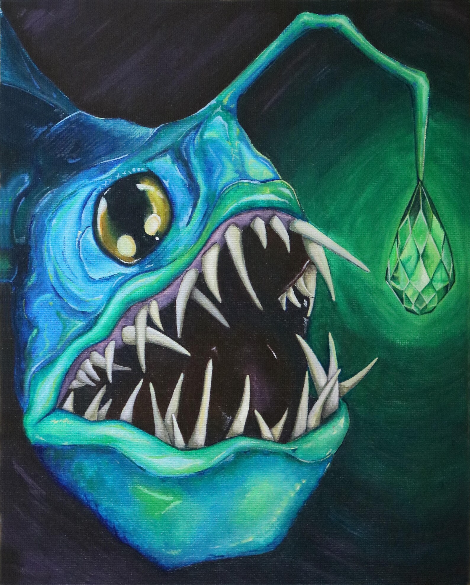 Art Print Emerald Angler Fish Animal Prints - Etsy