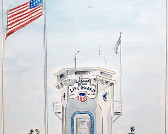 Laguna Beach Lifeguard Tower - Etsy