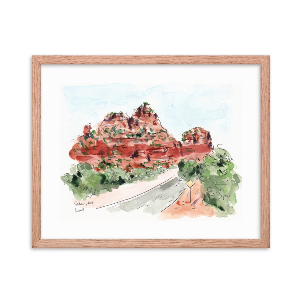 Sedona Arizona Art Print: Watercolor Landscape Poster - Etsy