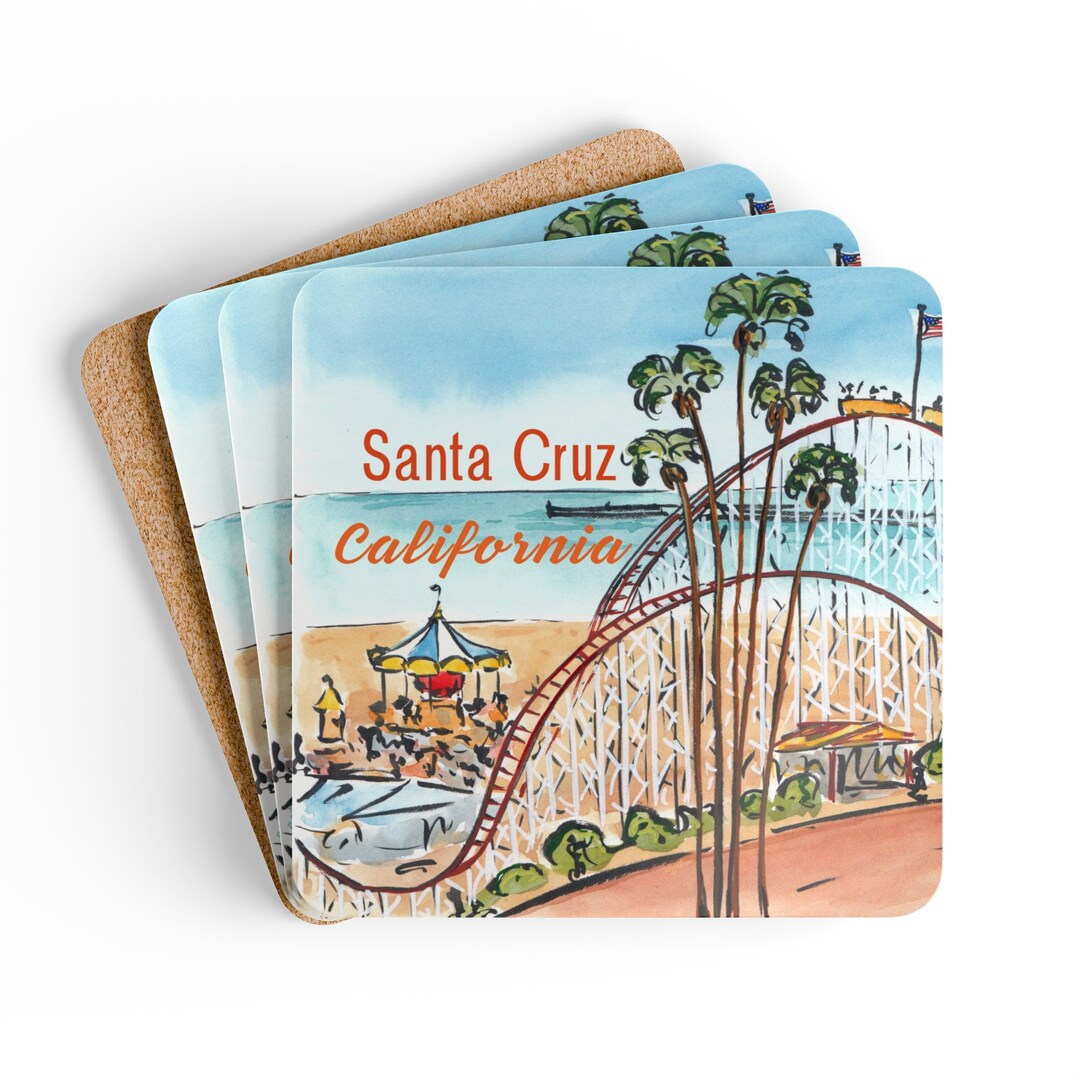 Santa Cruz California Drink Coasters - Personalized Custom Gift for ...