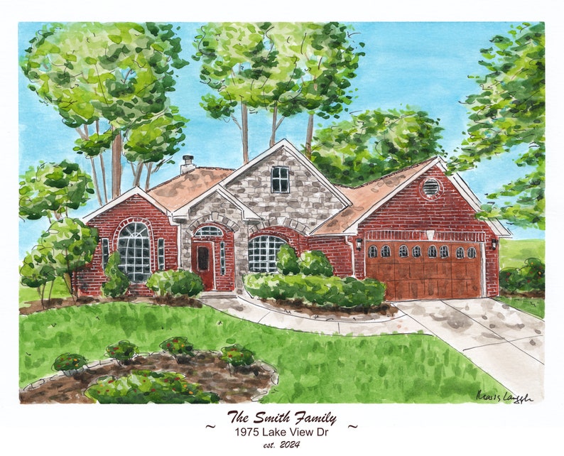 Hand-painted Custom House Portrait: Watercolor Home Illustration - Etsy