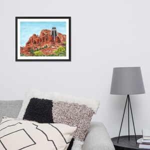 Sedona Chapel of the Holy Cross Art Print | Watercolor Sketch Drawing ...
