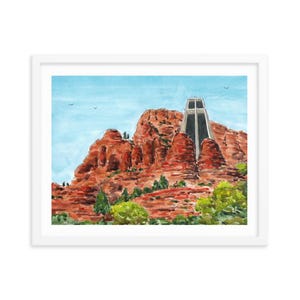 Sedona Chapel of the Holy Cross Art Print | Watercolor Sketch Drawing ...