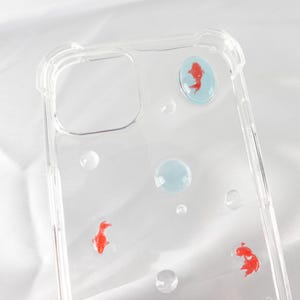 Handmade Resin Phone Case | Fish Water Drop iPhone Case 16, 15, 14, 13 ...
