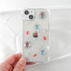 Handmade Resin Phone Case | Fish Water Drop iPhone Case 16, 15, 14, 13 ...