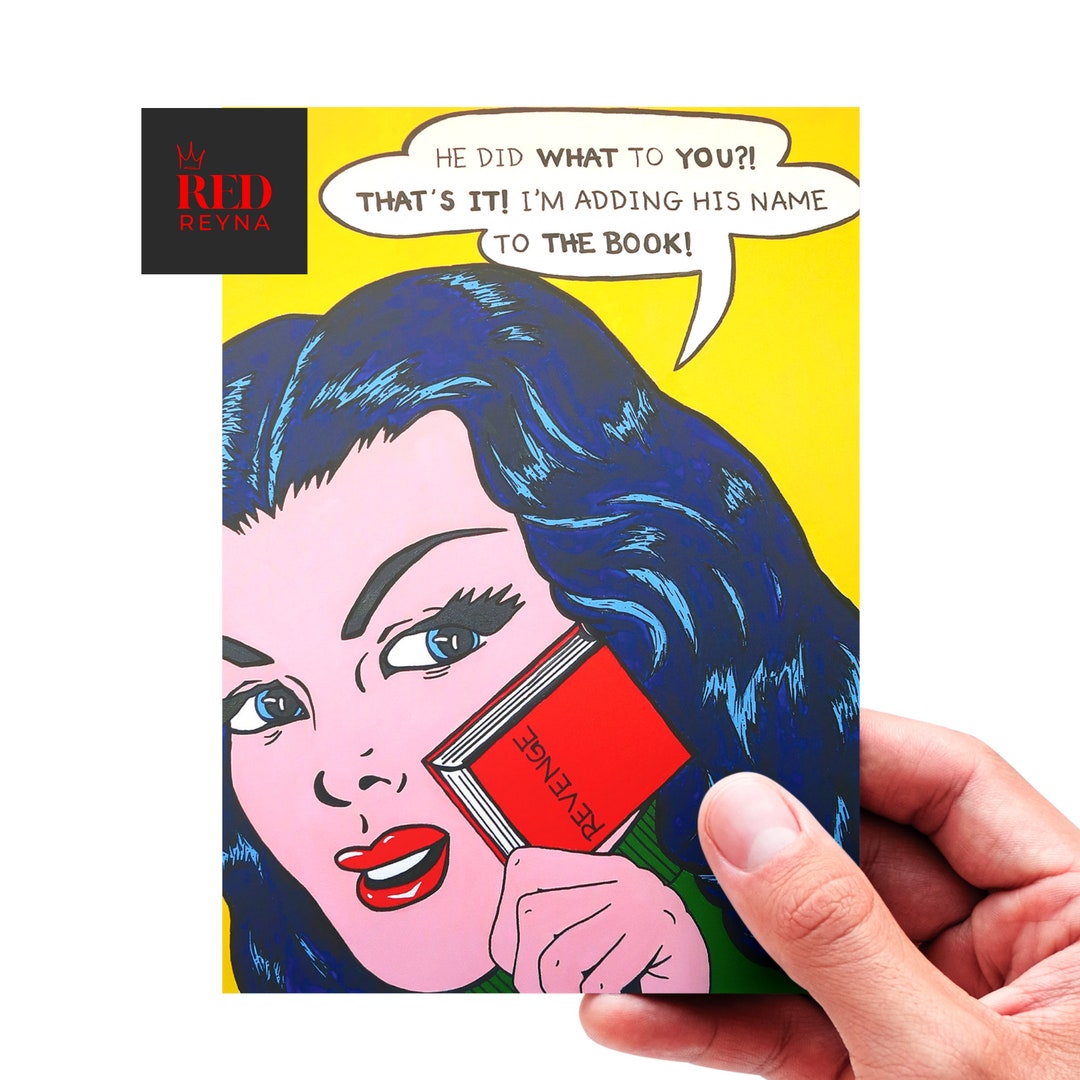 Revenge Book Pop Art Print, Original Artwork, Signed by the Artist Red ...