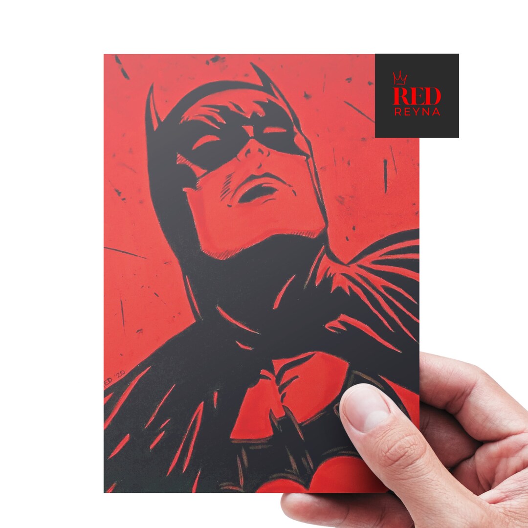 Red Batman Fine Art Print, Original Artwork, Signed by the Artist Red ...