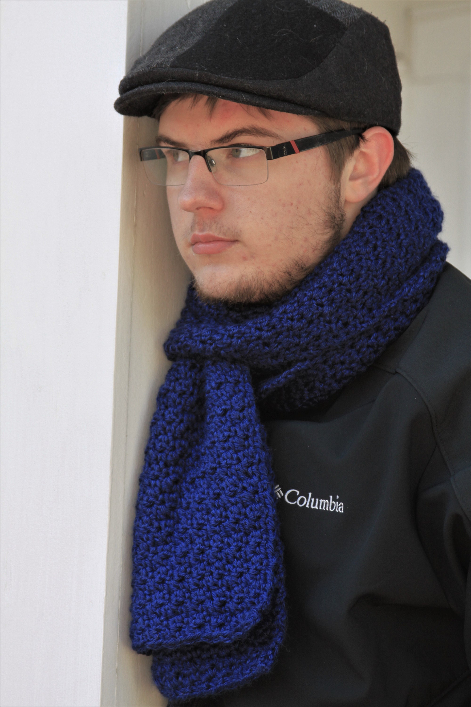 Men's Blue Scarf Winter Accessory Fall Accessory | Etsy