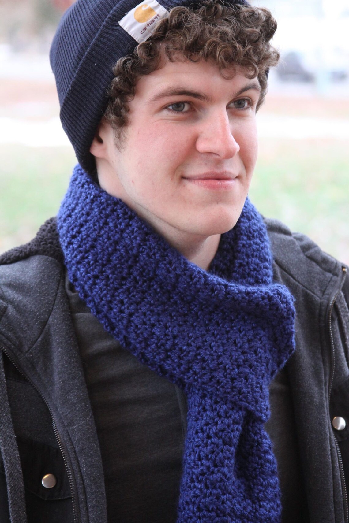 Men's Blue Scarf Winter Accessory Fall Accessory | Etsy