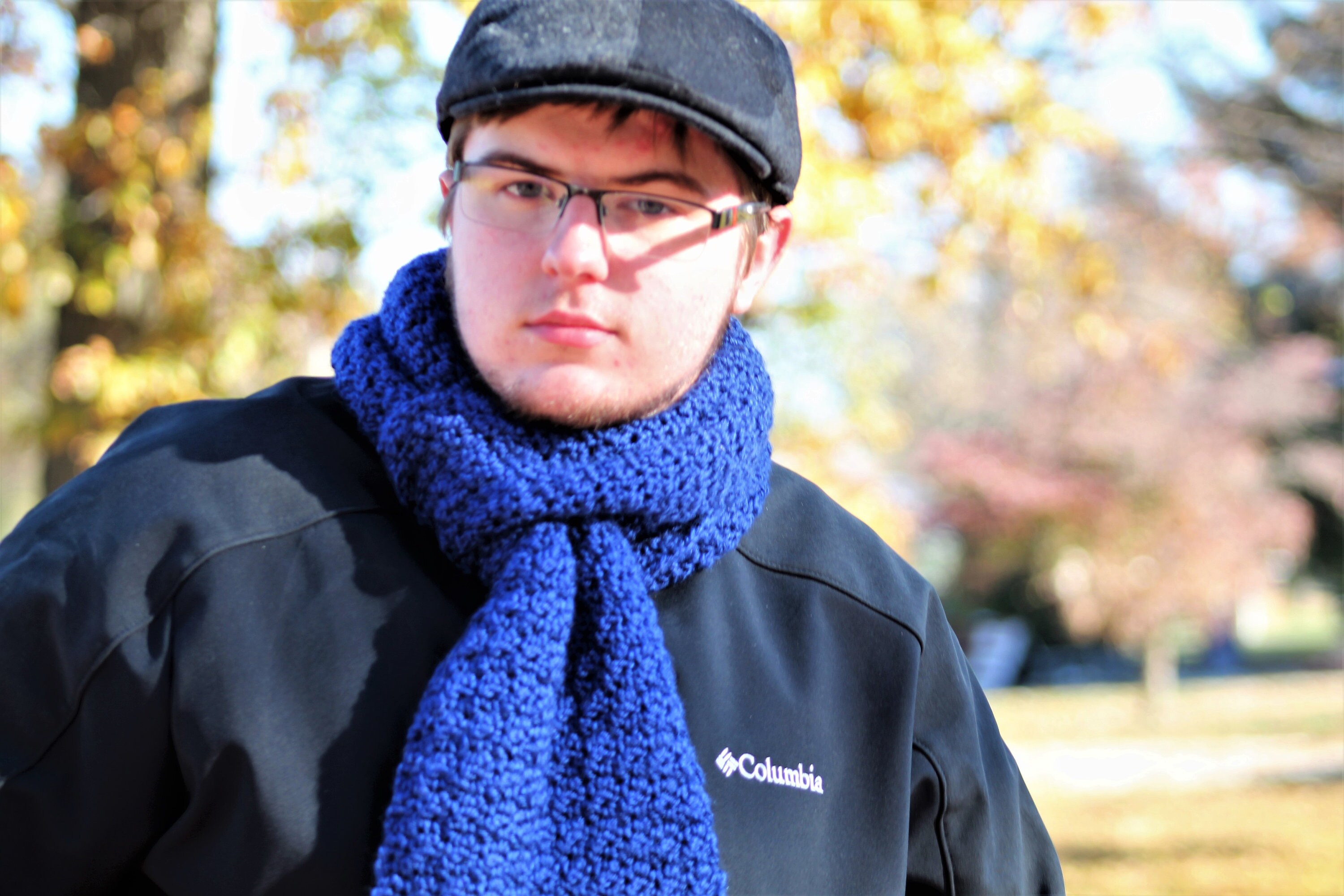 Men's Blue Scarf Winter Accessory Fall Accessory | Etsy