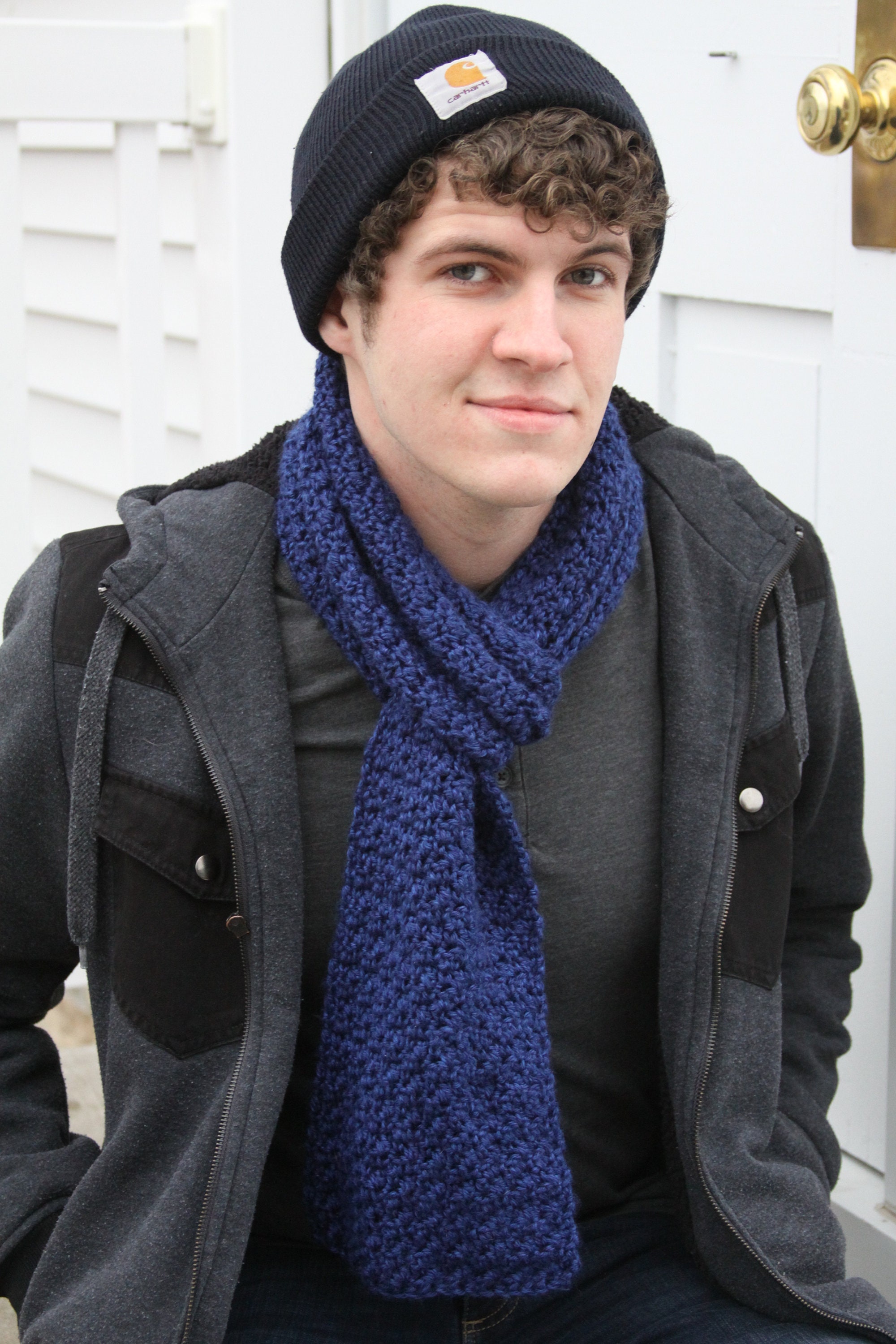 Men's Blue Scarf Winter Accessory Fall Accessory | Etsy