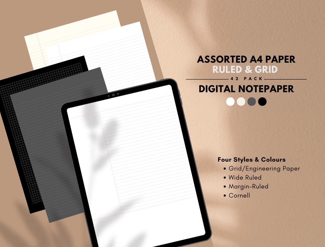 42 Assorted Digital Notepaper Templates | Ipad/tablet Goodnotes ...