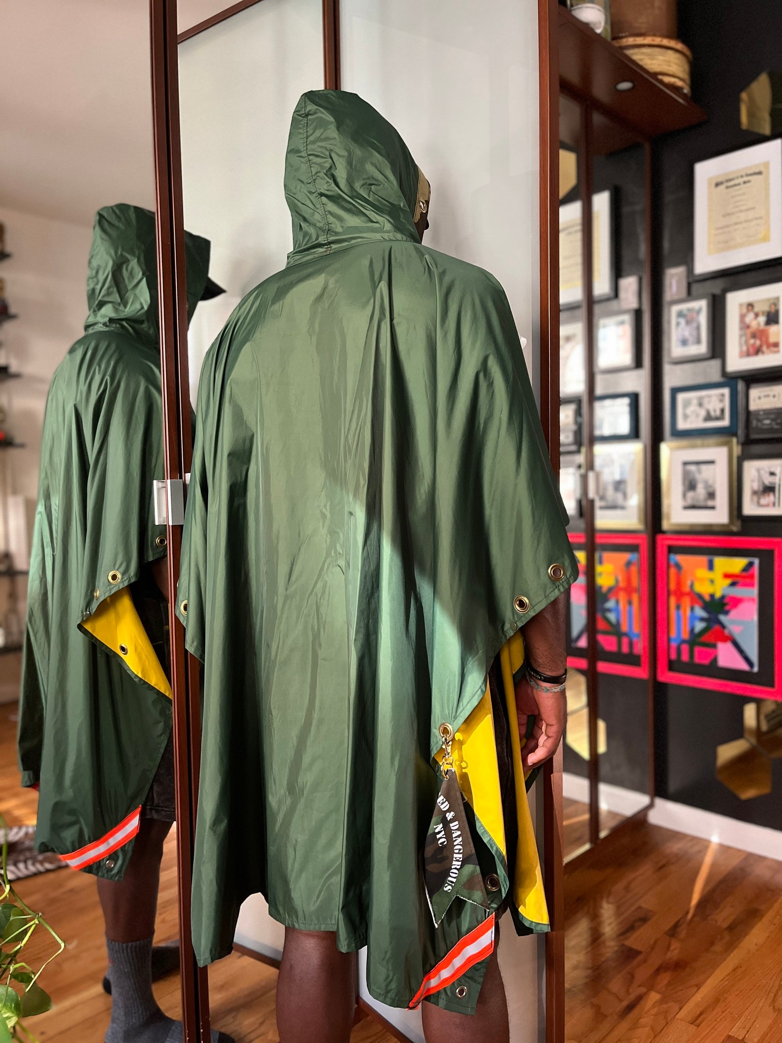 Green and Yellow Custom Made Rain Poncho - Etsy