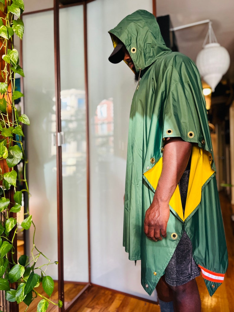 Green and Yellow Custom Made Rain Poncho - Etsy