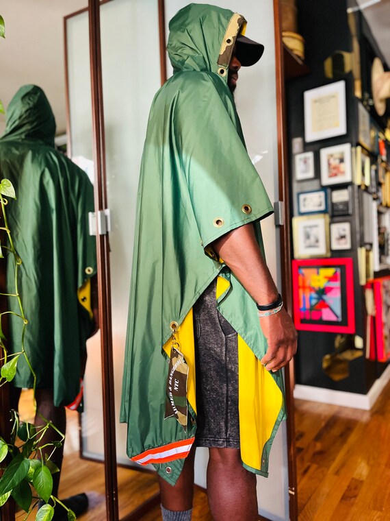 Green and Yellow Custom Made Rain Poncho - Etsy