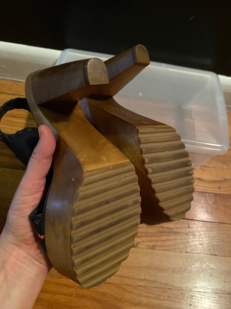 Vintage Hippy 1970's Real Wooden Platform Clogs With | Etsy