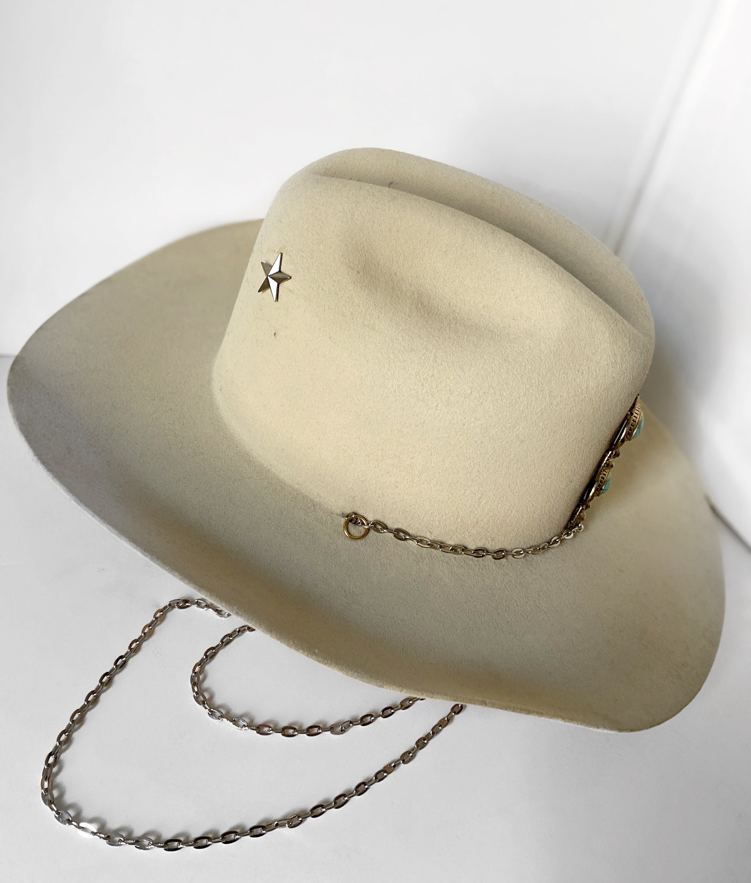 One of a Kind Handmade Guadalupe Fur Felt Custom Cowboy Hat - off White ...