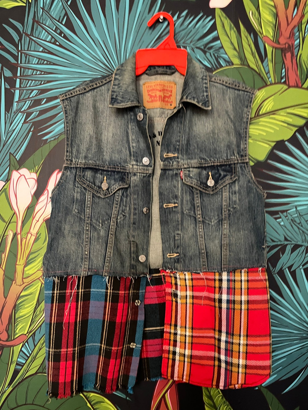 Custom Made to Order Denim & Flannel Vest - Etsy