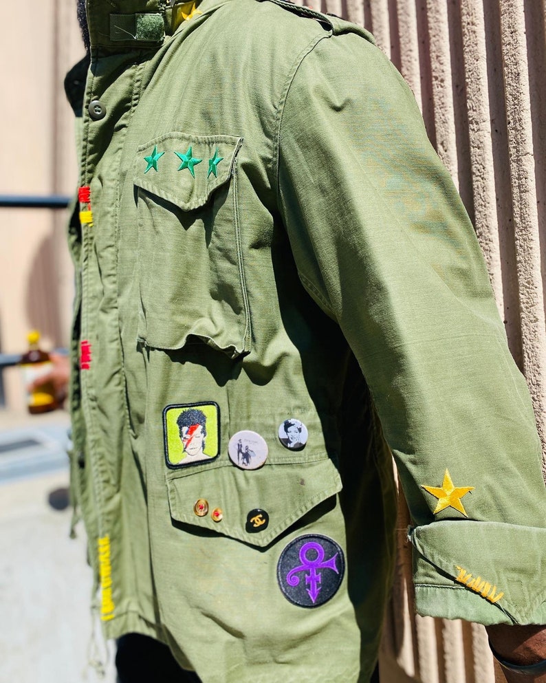 One of a Kind Handmade Custom Patchwork Army Jacket - MADE TO ORDER - Etsy