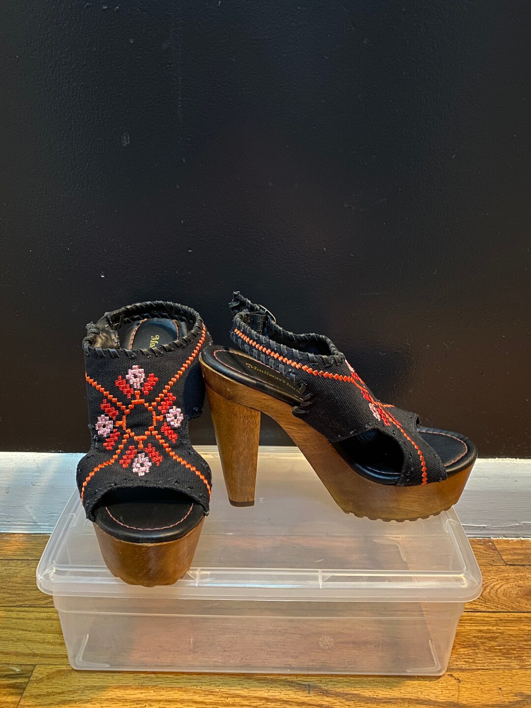 Vintage Hippy 1970's Real Wooden Platform Clogs With - Etsy