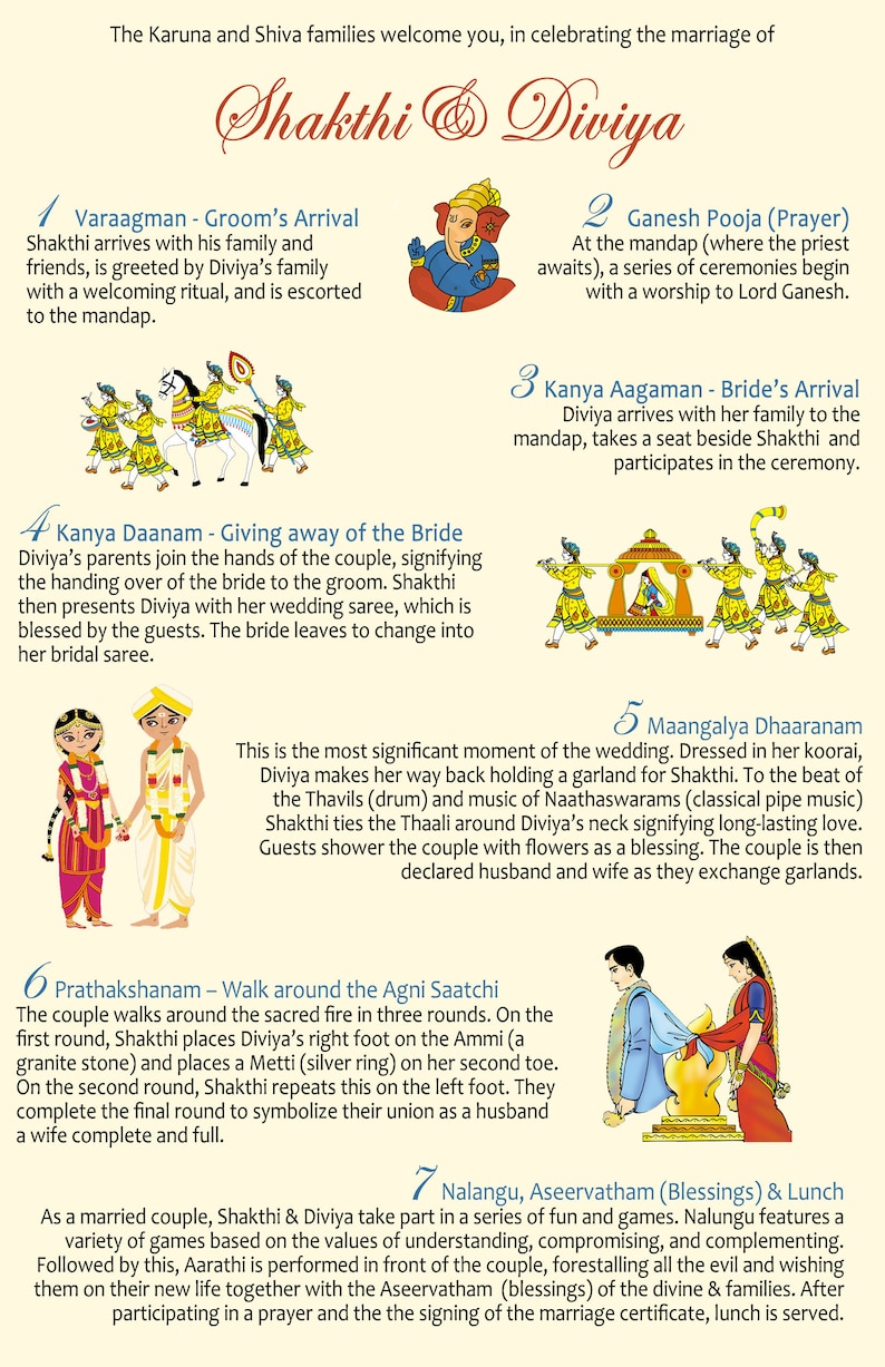 PERSONALIZED Tamil/indian Hindu Wedding Program in 48 HOURS! - Etsy