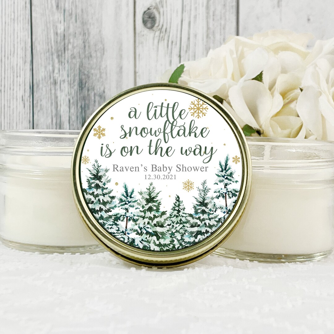 Set of 12 Snowflake in on the Way Favors ,snowflake Baby Shower Favors ...