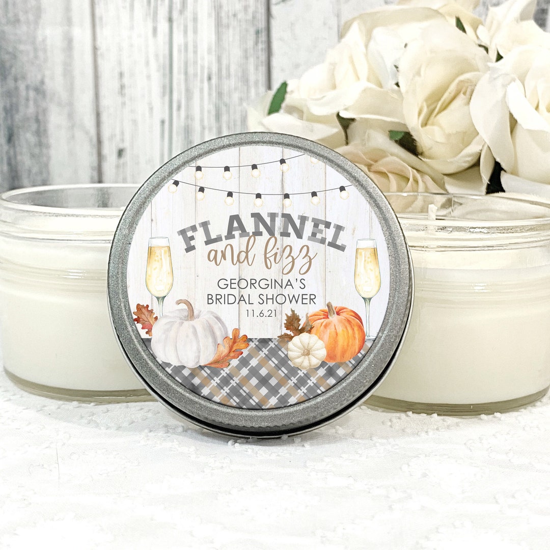 Set of 12 Fall Bridal Shower Favor , Flannel and Fizz Bridal Shower ...
