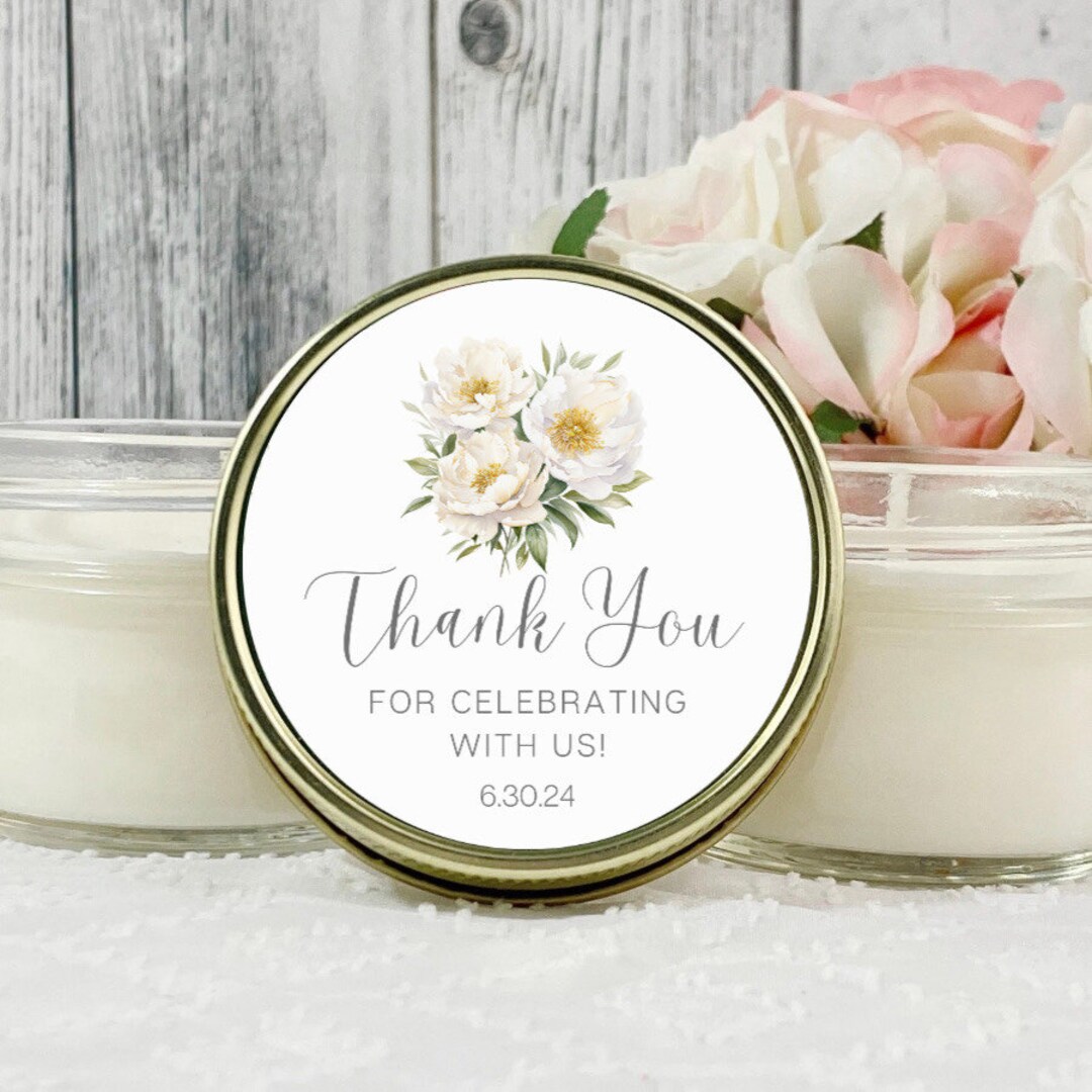 White Floral Wedding Favors, Custom Candle Wedding Favors, White ...