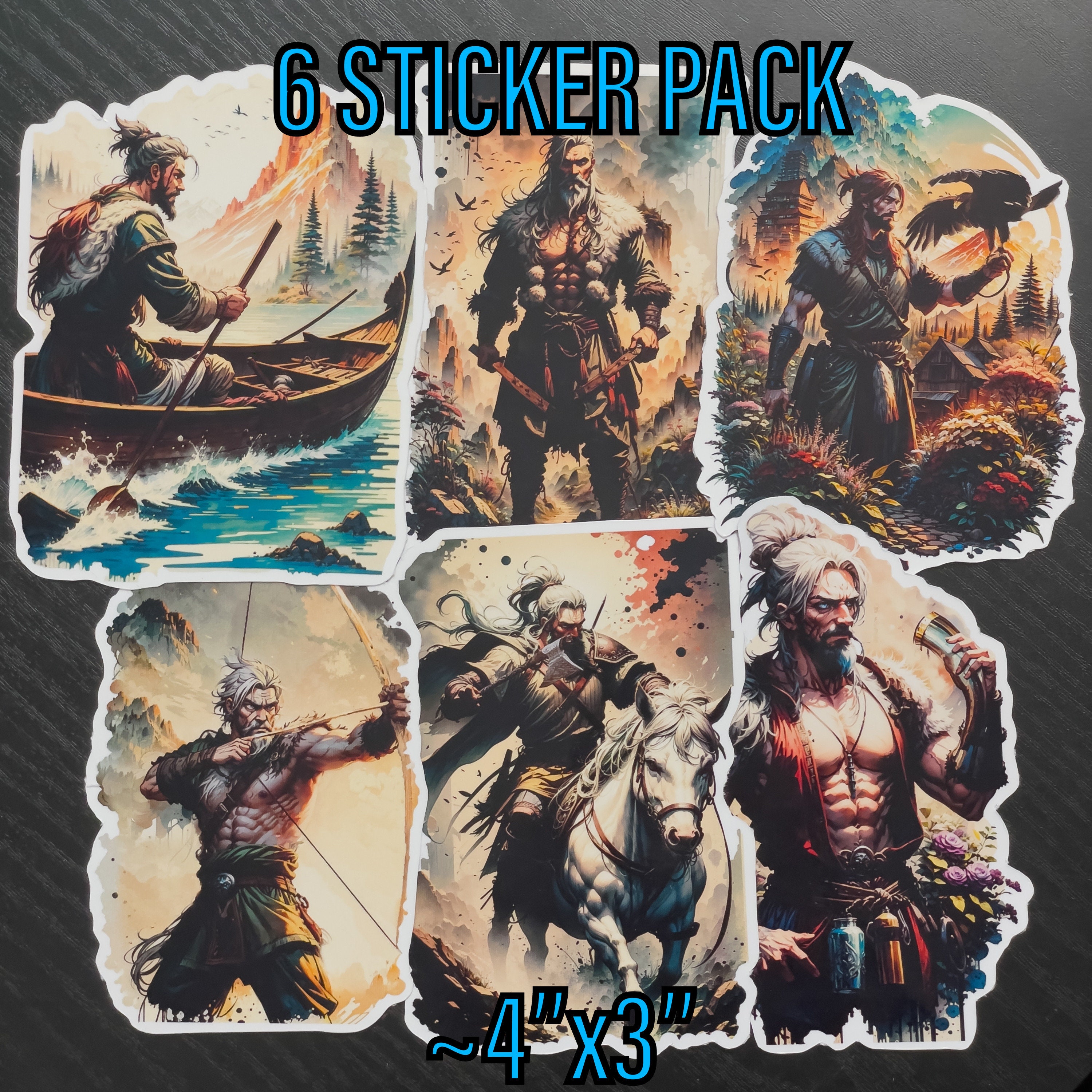 4 Tall Epic Viking Vinyl Stickers Pack, Waterproof Artwork - Etsy