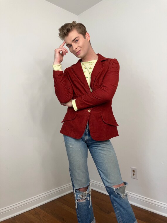 70s Rust orange corduroy blazer - Gem