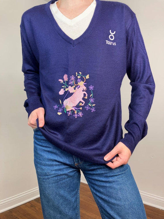 70s Astrology Taurus sweater - Gem