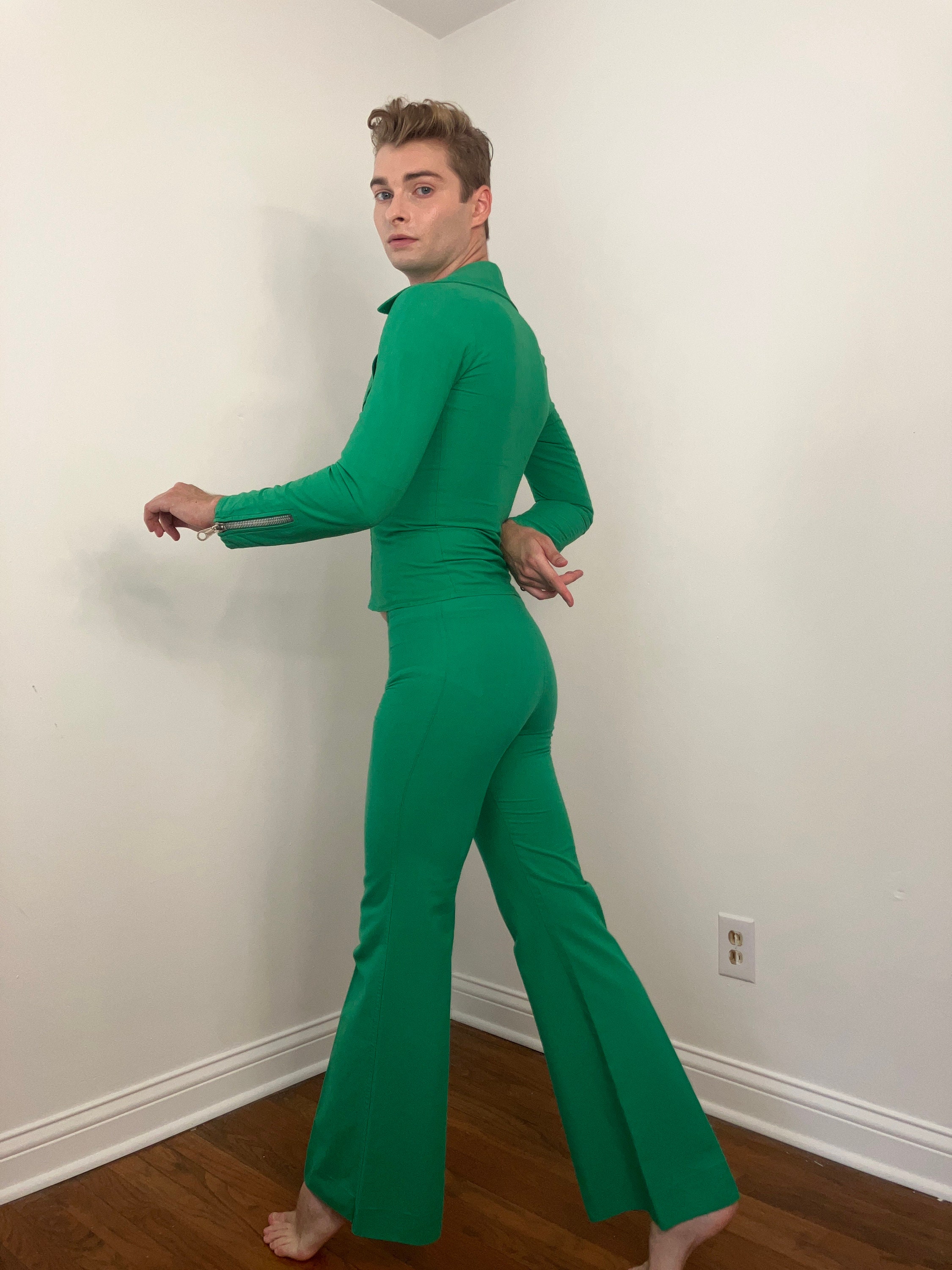 Rare 70s Kelly Green Sysser Ginsborg Denmark Moto Jacket With Bell ...