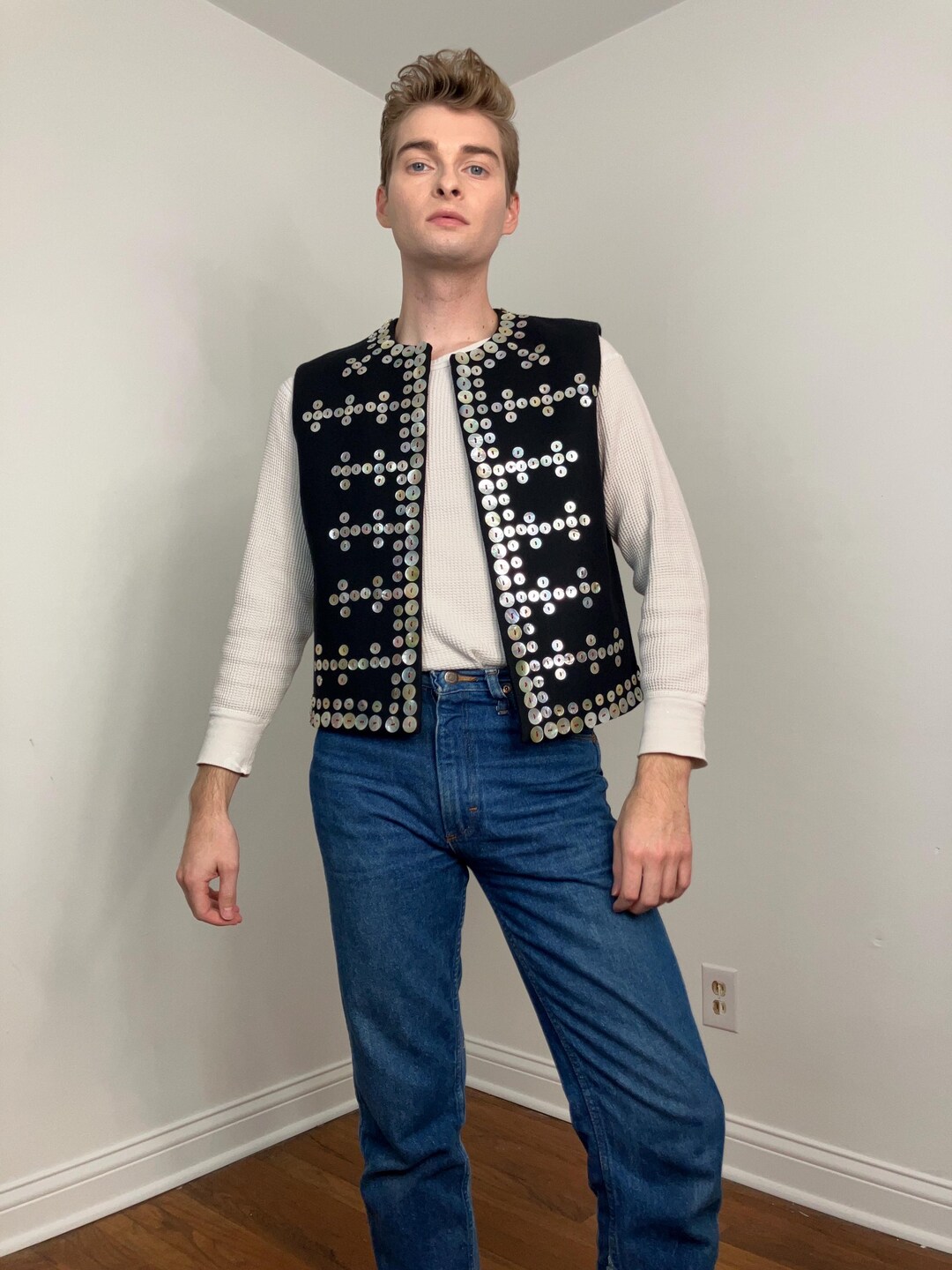 90s Double D Ranch Wear Wool Vest With Mother-of-pearl Button ...