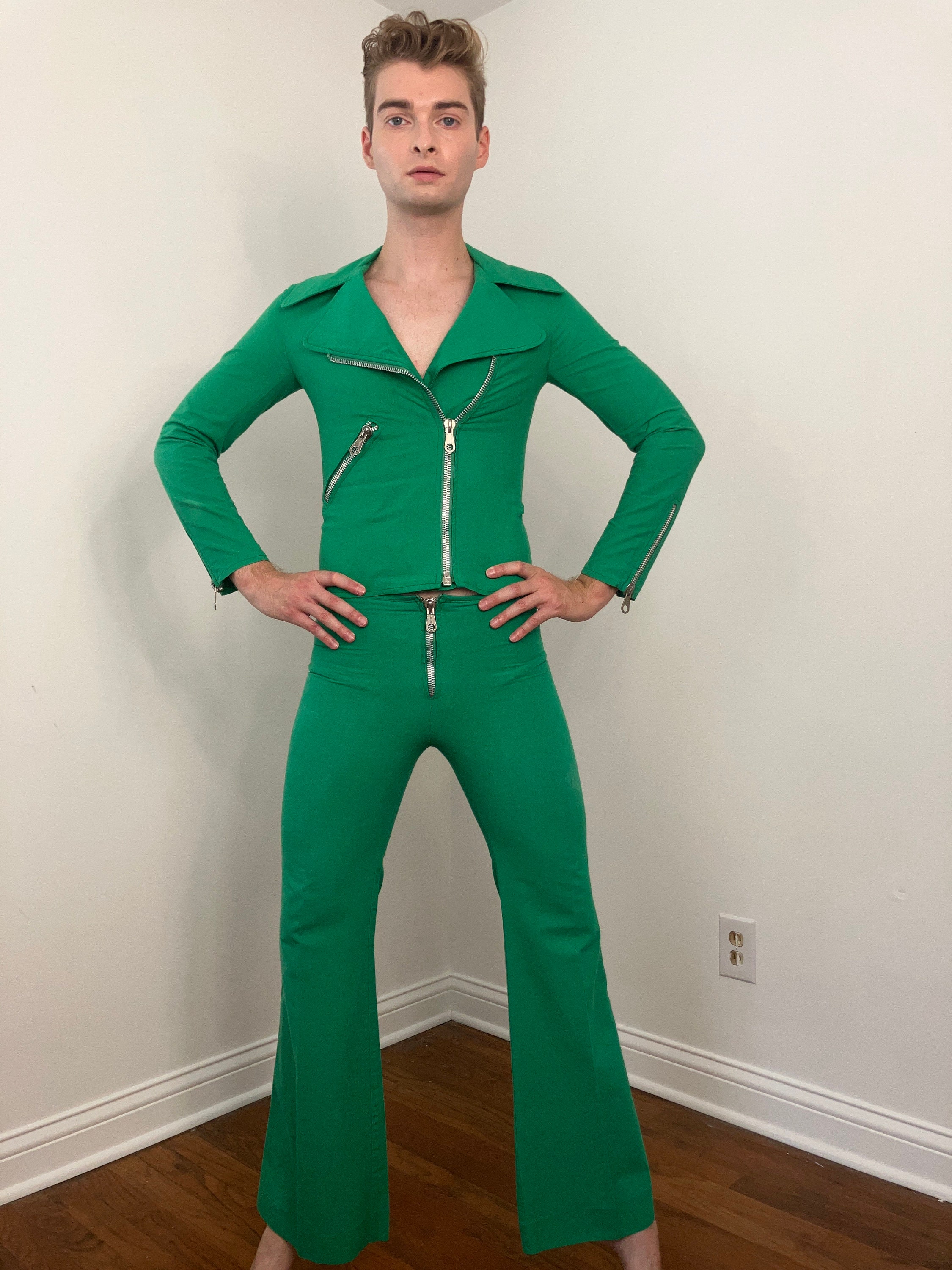 Rare 70s Kelly Green Sysser Ginsborg Denmark Moto Jacket With Bell ...