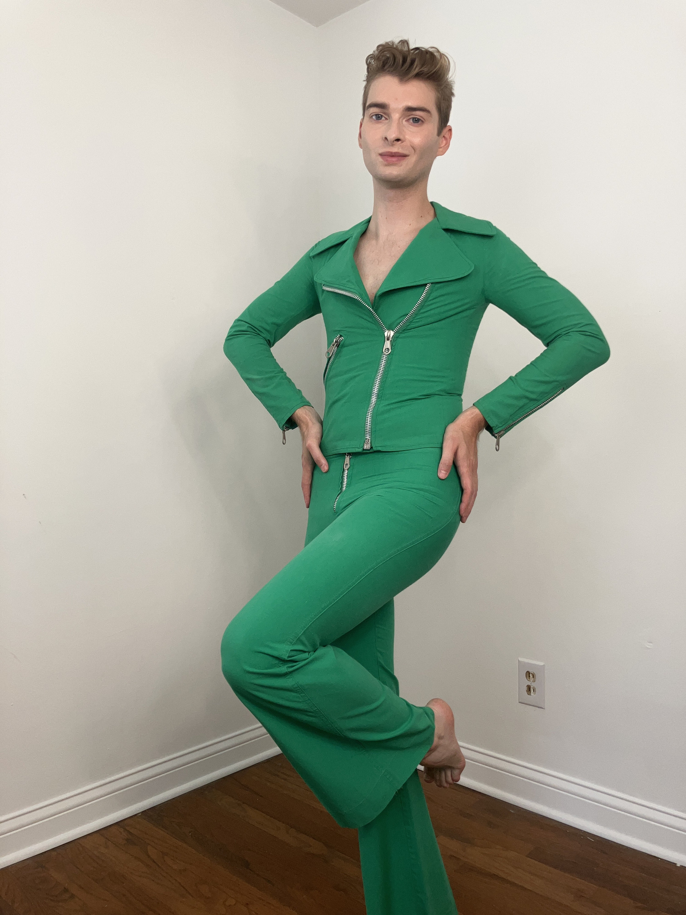 Rare 70s Kelly Green Sysser Ginsborg Denmark Moto Jacket With Bell ...