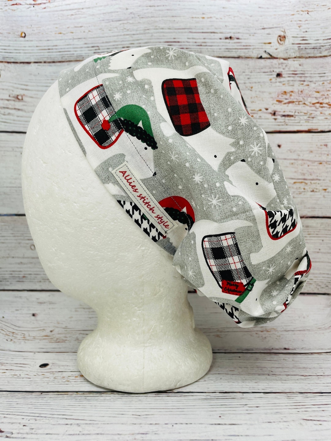 Women's Unique Surgical Scrub Cap. Euro Style Surgery Hat. Technician ...