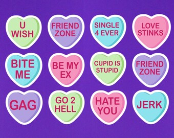 Sassy Heart Sticker Set pack of 8 Tumblr Stickers Phone - Etsy