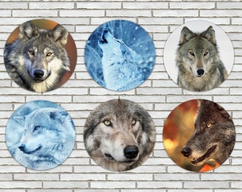 Wolf buttons | Etsy