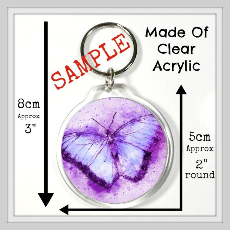 Purple Butterfly Keychain Made of Clear Acrylic Purple Aesthetic ...
