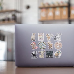 Set of 12 Goat Stickers - Assorted 2" Die Cut Stickers Pack - Funny ...