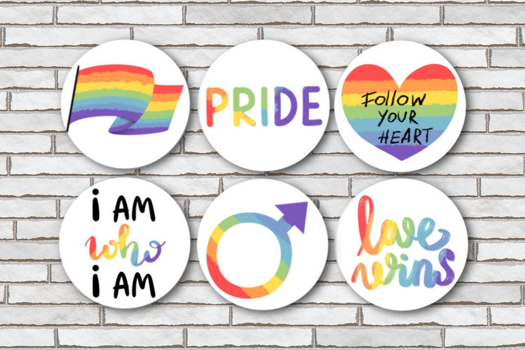Set of 6 LGBTQ Fridge Magnets or LGBTQ Pins 1.25 Size - Etsy